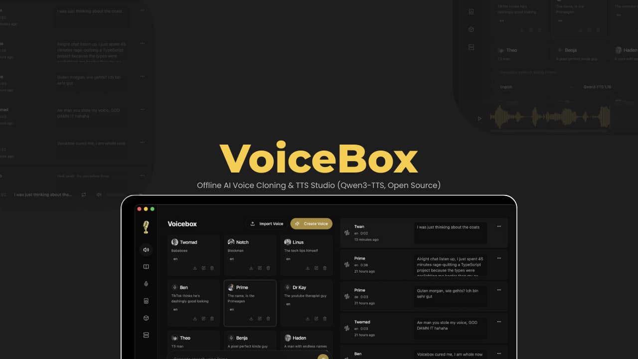 Voicebox – Offline AI Voice Cloning & TTS Studio (Qwen3-TTS, Open ...